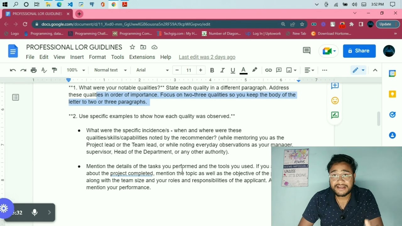 Guidelines to write Professional LOR - Make your Professional LOR ...