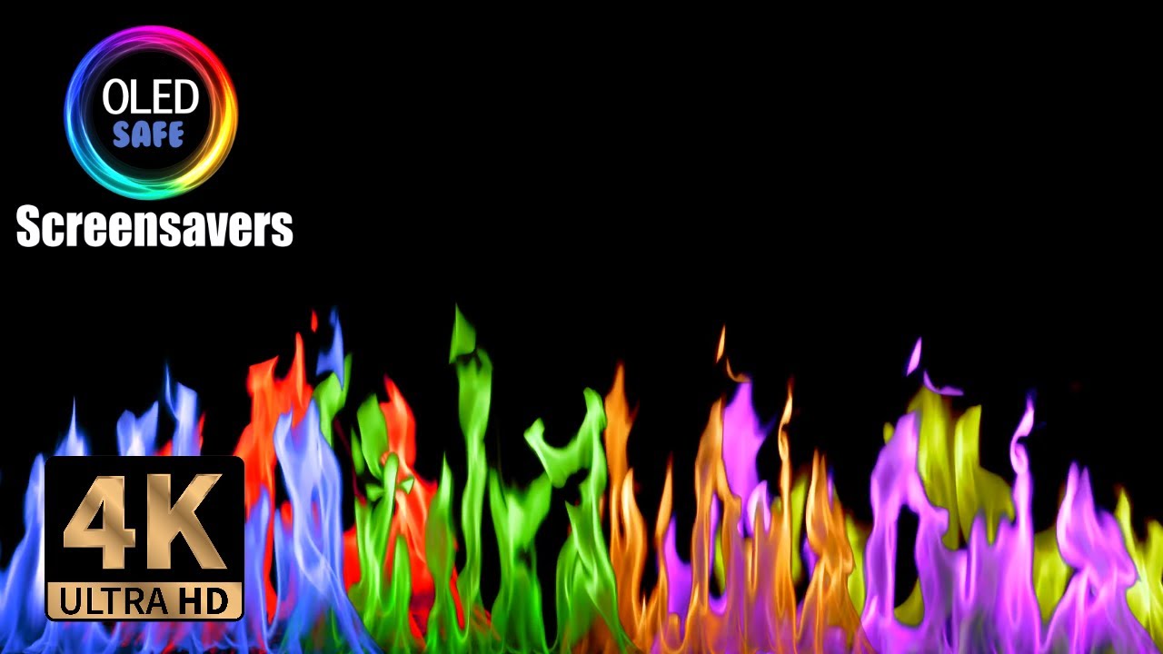 Rainbow Flames Screensaver - 10 Hours - HD - OLED Safe - No Burn-in ...