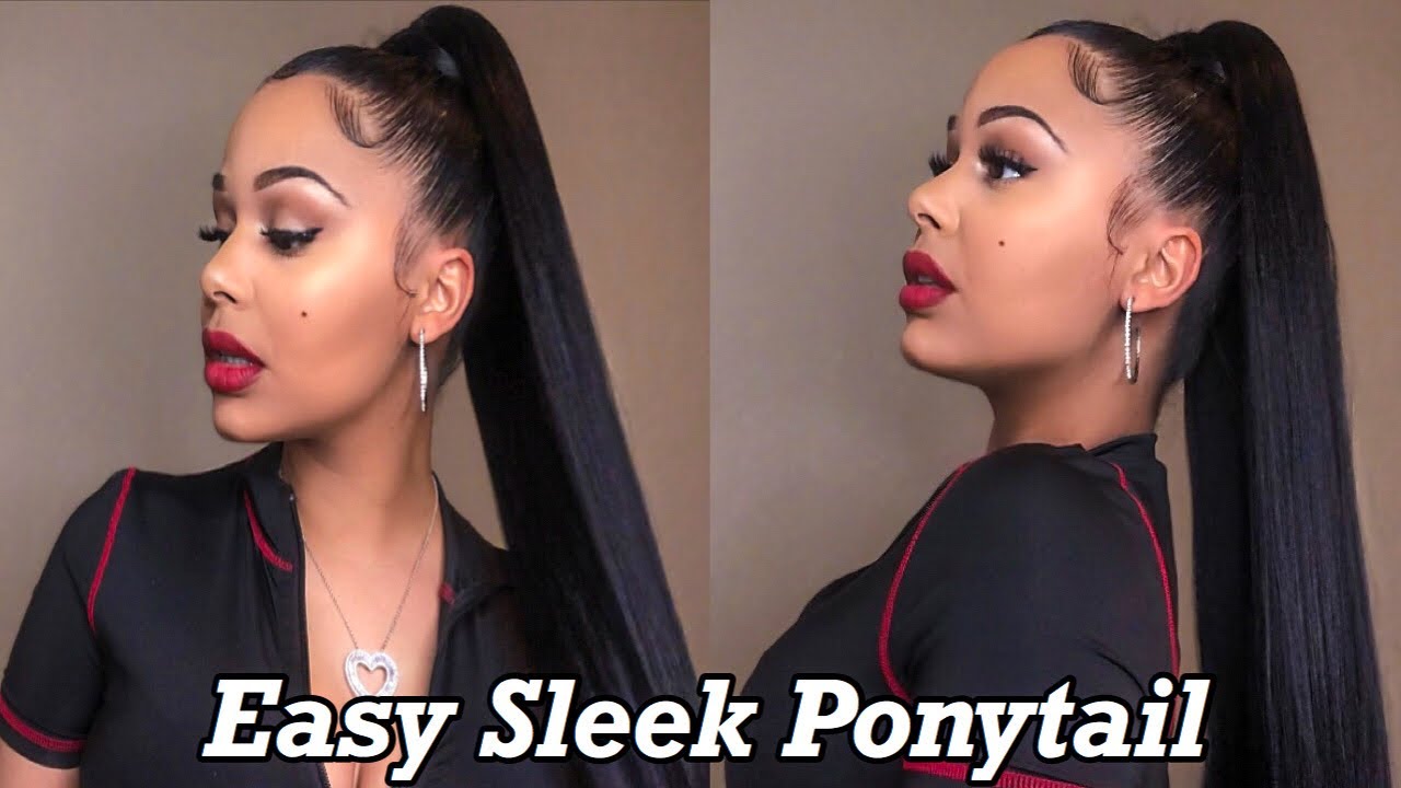 Easy High Sleek Drawstring Ponytail | Protective Style - YouTube