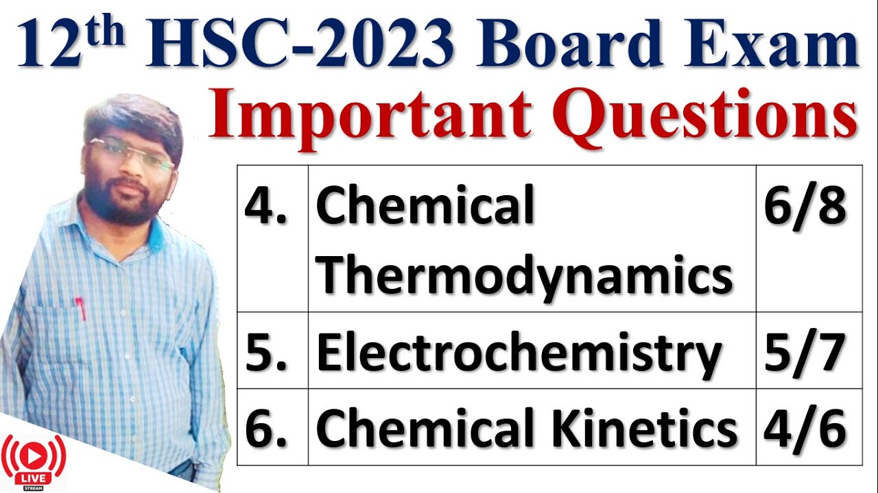 12th HSC Board 2023 Chemistry Most Important Questions - YouTube
