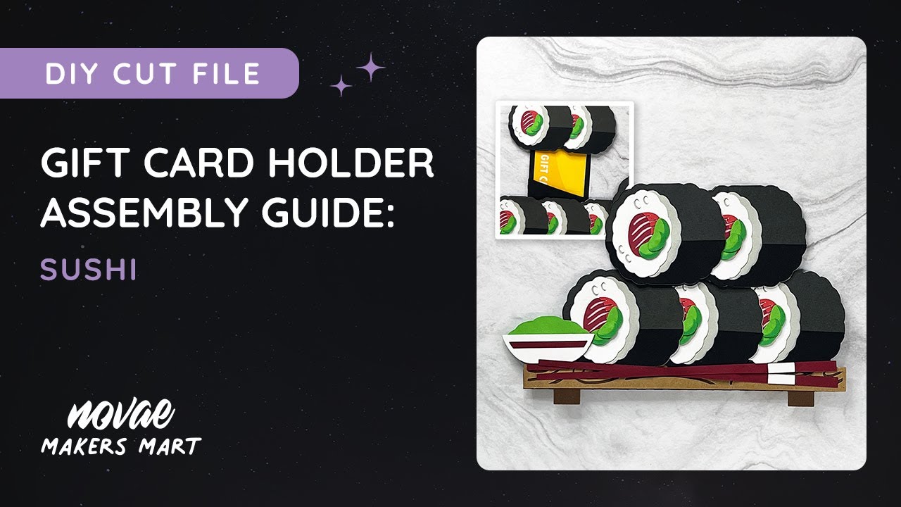 Sushi Gift Card Holder SVG | DIY Japanese Food Gift | Fun Sushi Lover ...