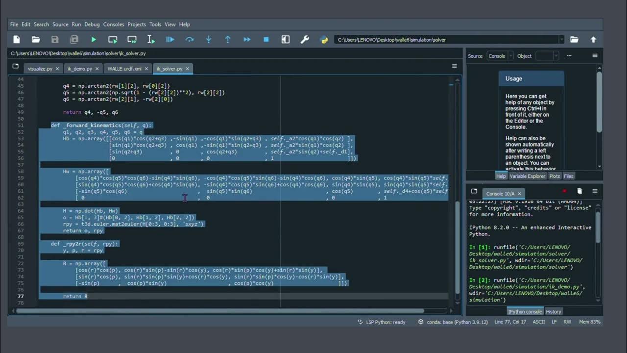Robótica, segunda entrega. Cinematica Directa e Inversa robot ...