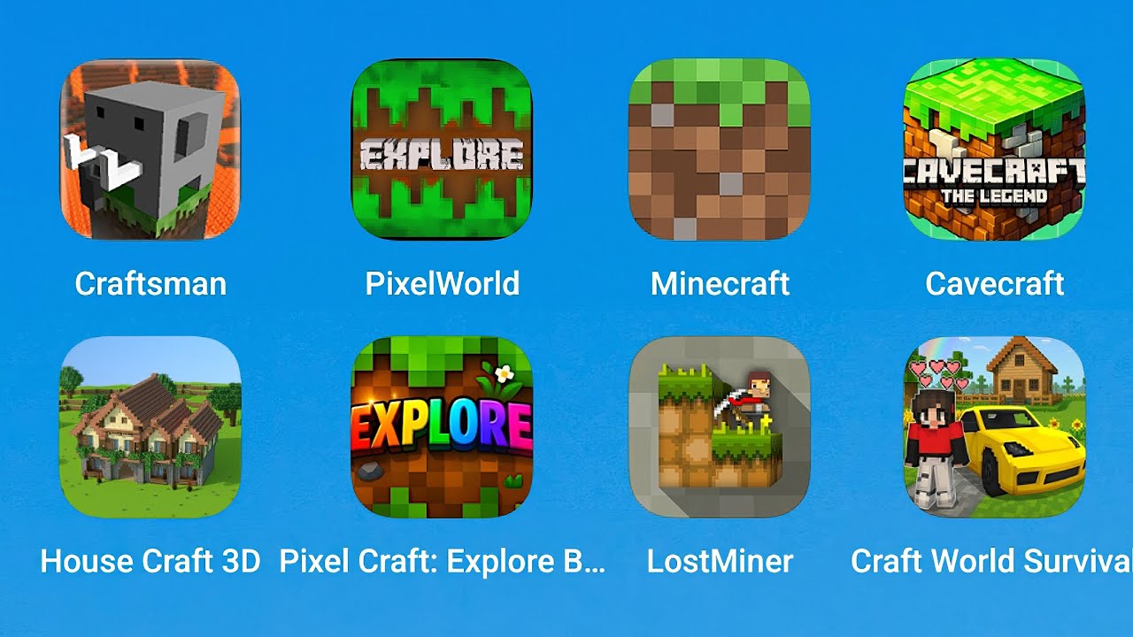 Craftsman, PixelWorld, Minecraft, Cavecraft, House Craft 3D, Pixel ...