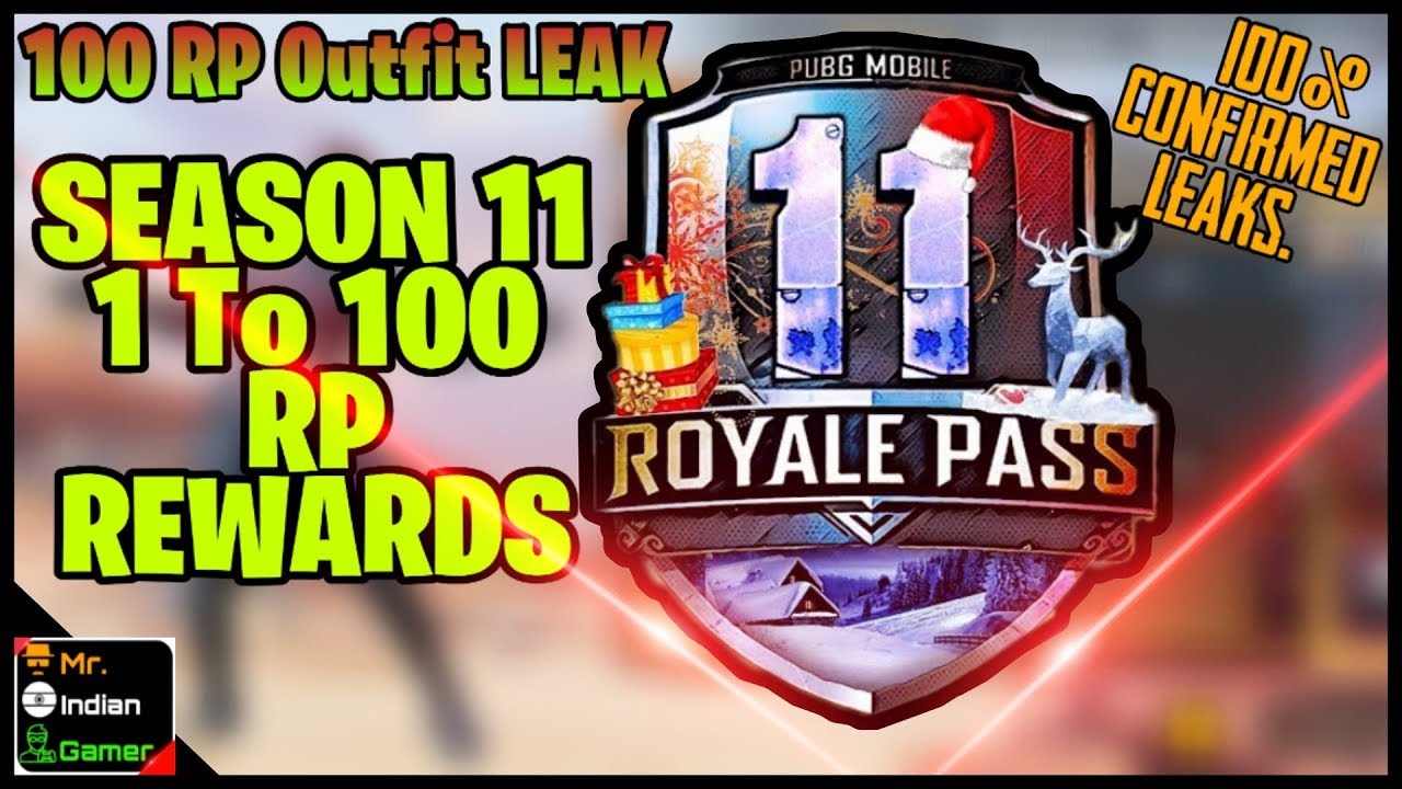 PUBG MOBILE SEASON 11 (1 TO 100) RP REWARDS | SEASON 11 ROYALE PASS ...