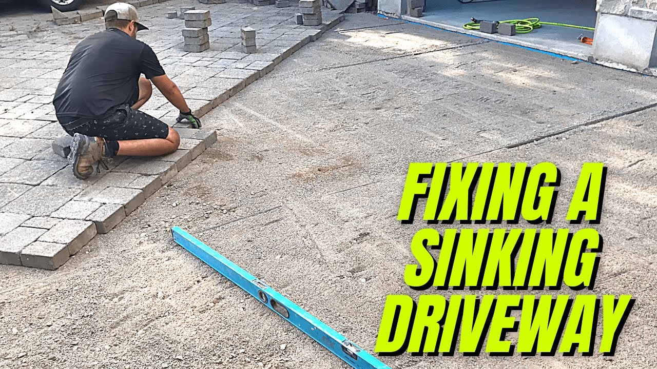 Partially Repairing a Paver Driveway - YouTube
