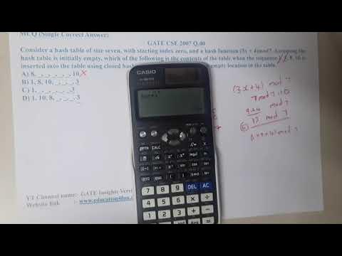 GATE CSE 2007 Q 40 || Hashing ||Data Structure || GATE Insights Version: CSE - YouTube