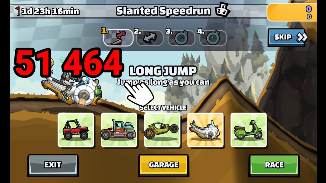 😱48 297 (51 464) Score in SLANTED SPEEDRUN | Hill Climb Racing 2 - YouTube