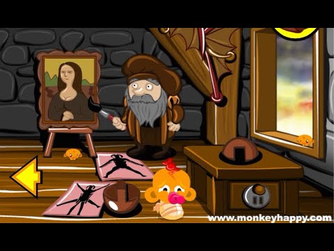 Monkey Go Happy Leonardo Da Vinci Theme Stage 371 - YouTube