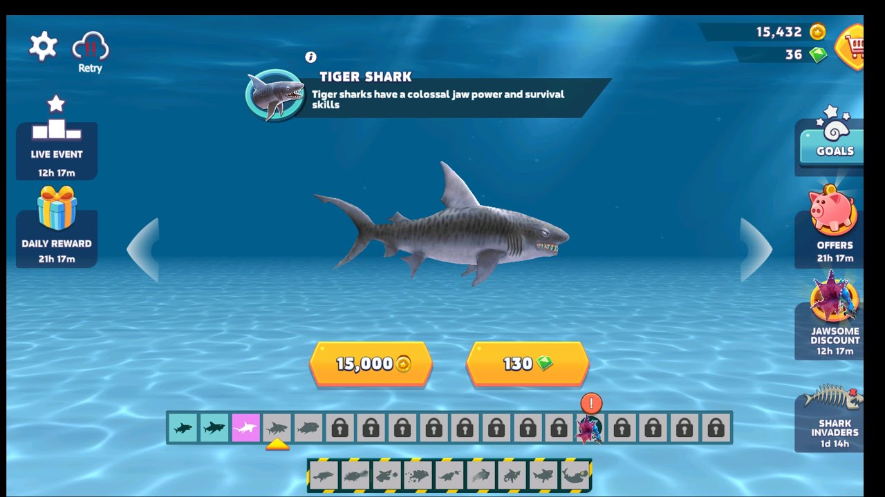 HUNGRY SHARK EVOLUTION |TIGER SHARK | LASER AUTO- TARGET AND STUNS ...