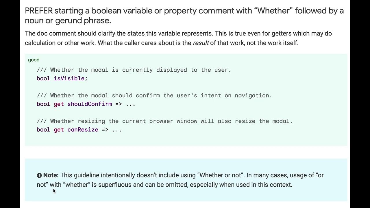 Effective Dart Doc Comment For Boolean Variable Youtube