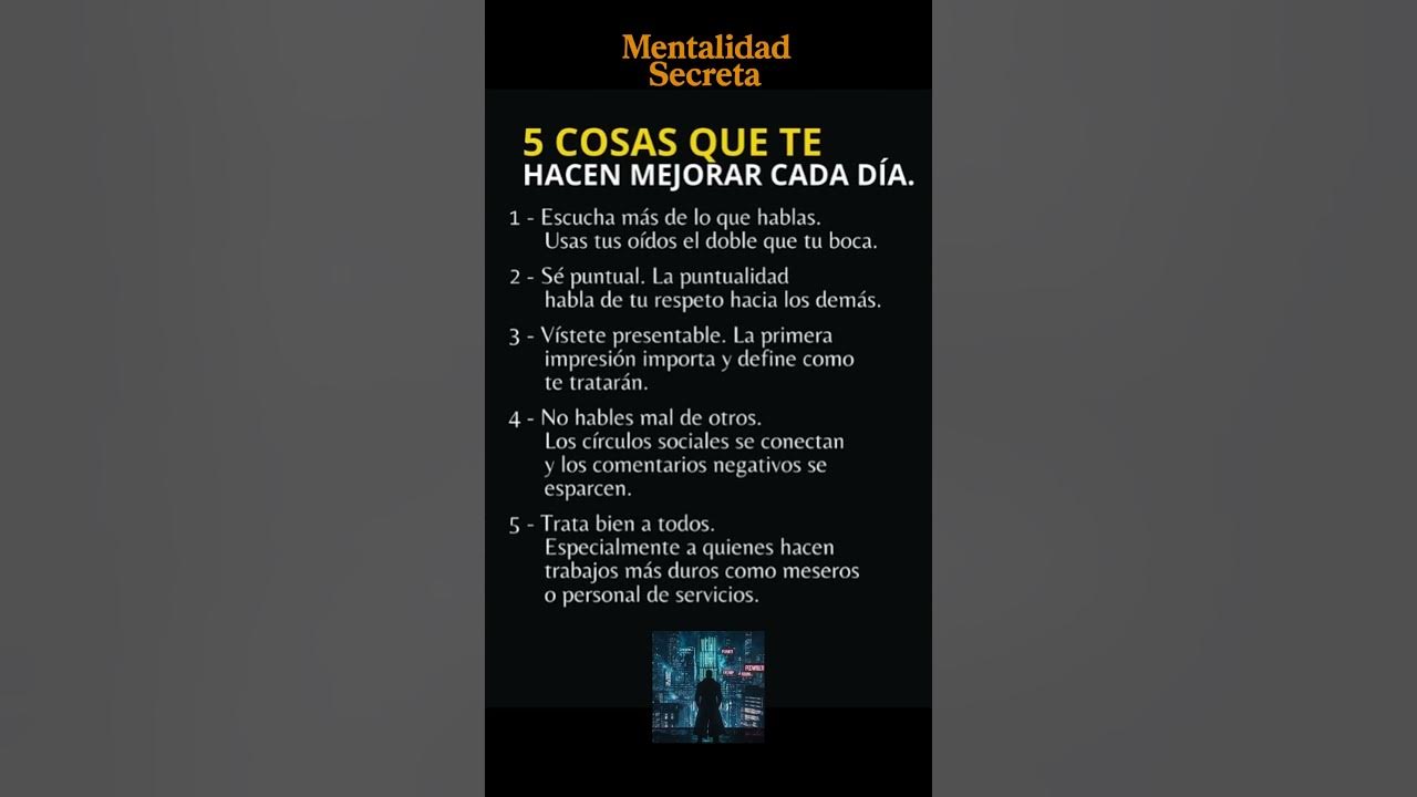 5 hábitos que mejoran tu vida cada día #exito #dinero - YouTube