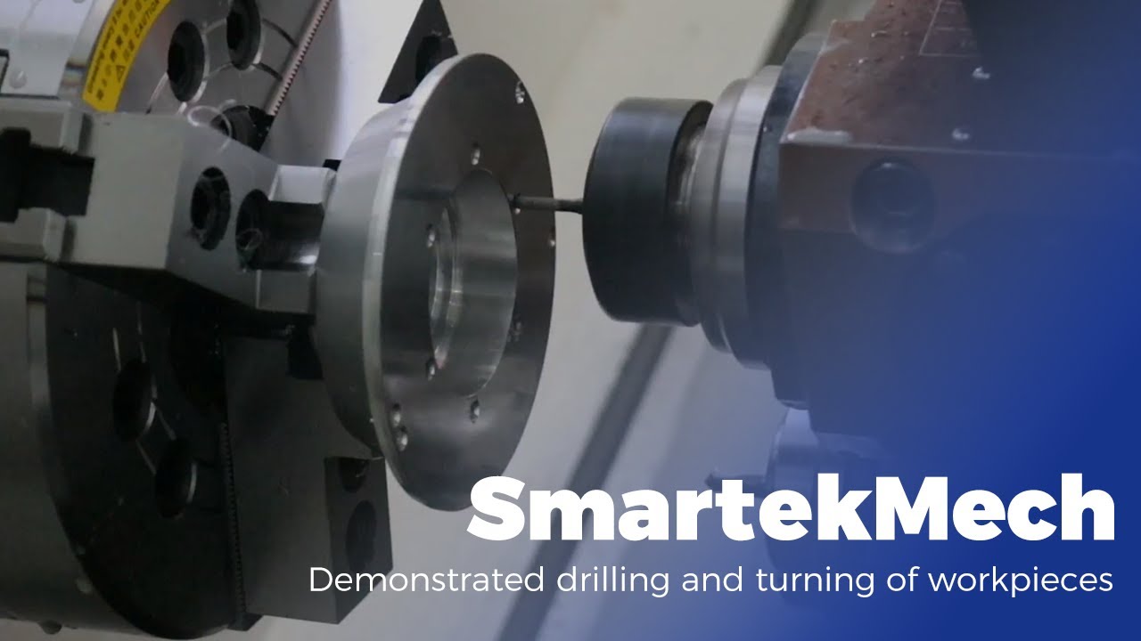 SmartekMech CNC Machine Demonstrated Drilling And Turning Of Workpieces ...