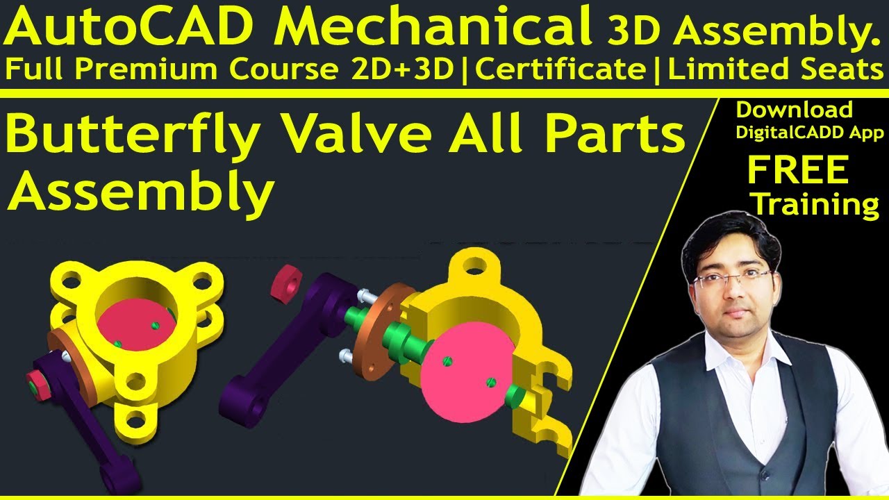 AutoCAD Mechanical 3D Tutorial For Beginners | AutoCAD 3D Mechanical ...