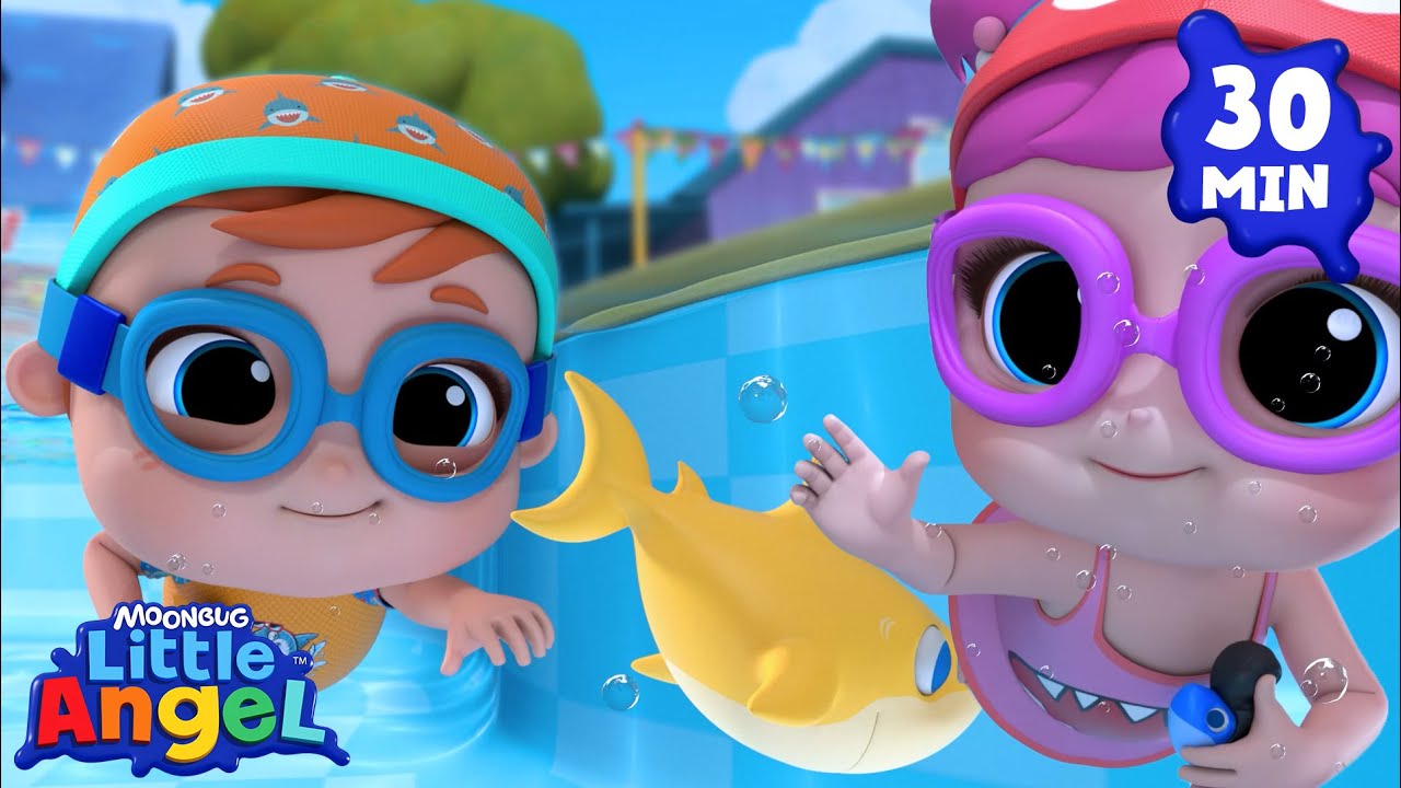 Lets Play Swimming Pool Games | Little Angel 😇 | Kids Learn! | Nursery ...