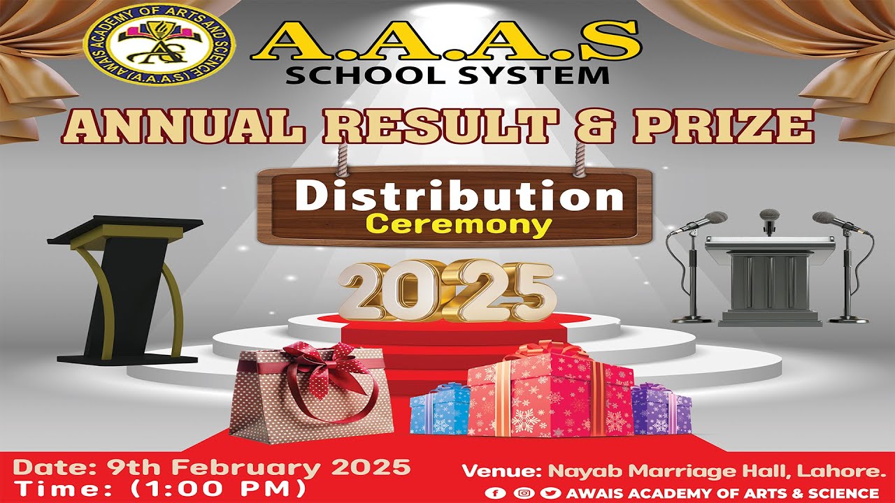 Live Annual Result & Award Ceremony Of AAS School System & Awais ...