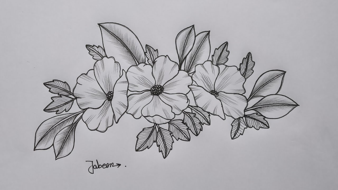 how to draw flowers step by step | flowers drawing tutorial | beautiful ...