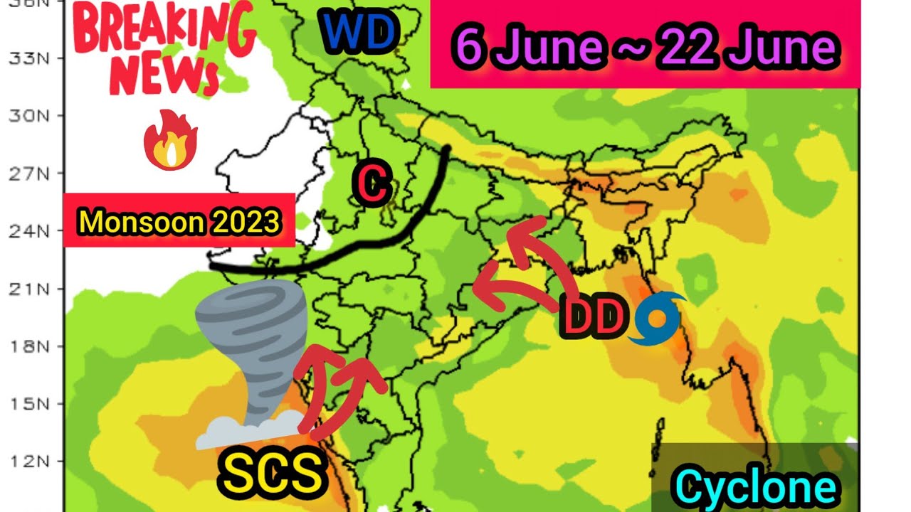 (6June ~ 22June),RAINFALL FORECAST of INDIA🇮🇳@monsoon2023@skymet ...