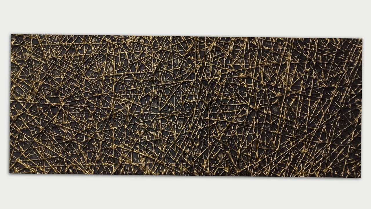 Gold Textured 3D Abstract Painting on Canvas Acrylic Painting with ...