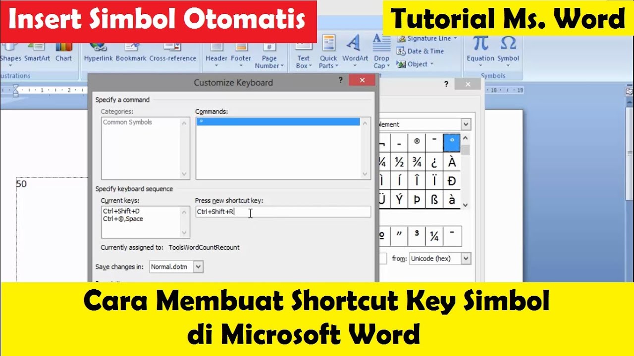 Cara Membuat Shortcut Key Simbol di Ms. Word l Tutorial Microsoft Word ...