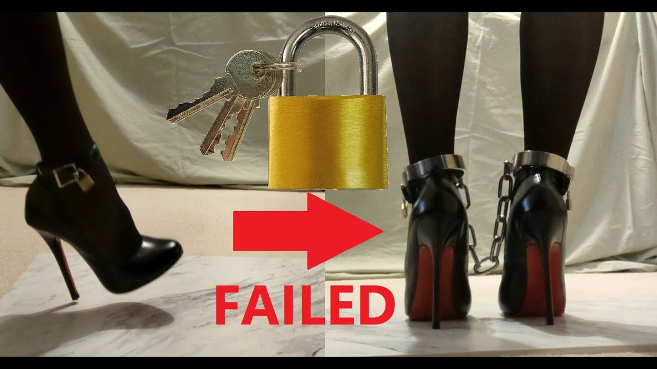 Standing challenge LOCKED in 6 inch extreme stilleto high heels - YouTube