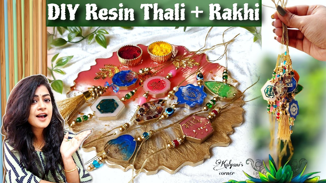 DIY Name Rakhi & Thali 😱 | Resin art for beginners - YouTube