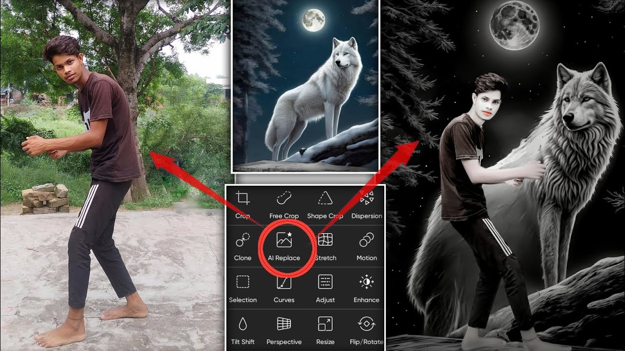 भेड़िया ke sath background change😯Full HD quality photo editing👉 ...