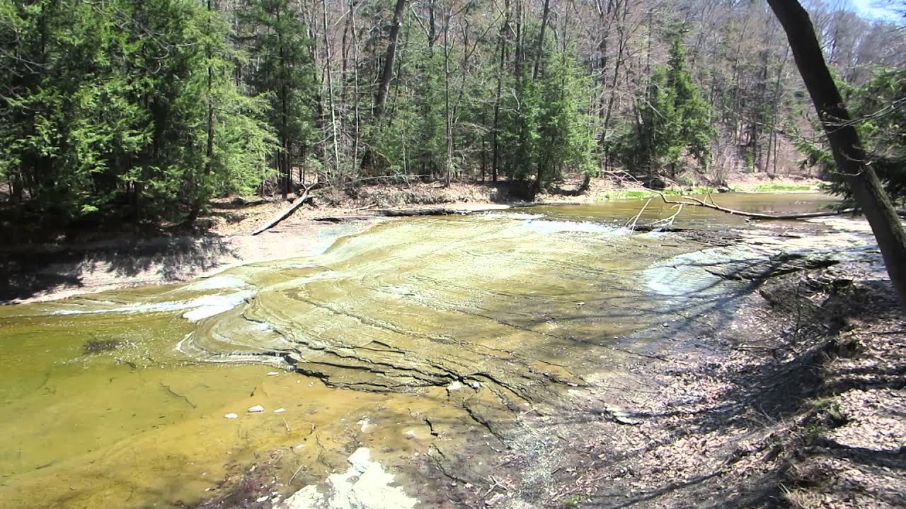 Waterfall in Hogback Ridge Metropark - YouTube