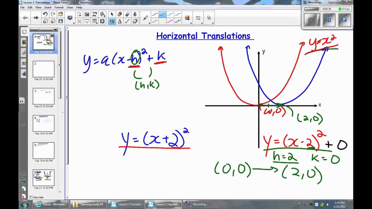 LG 03 Lesson 1aIntroduction to Horizontal Translations - YouTube