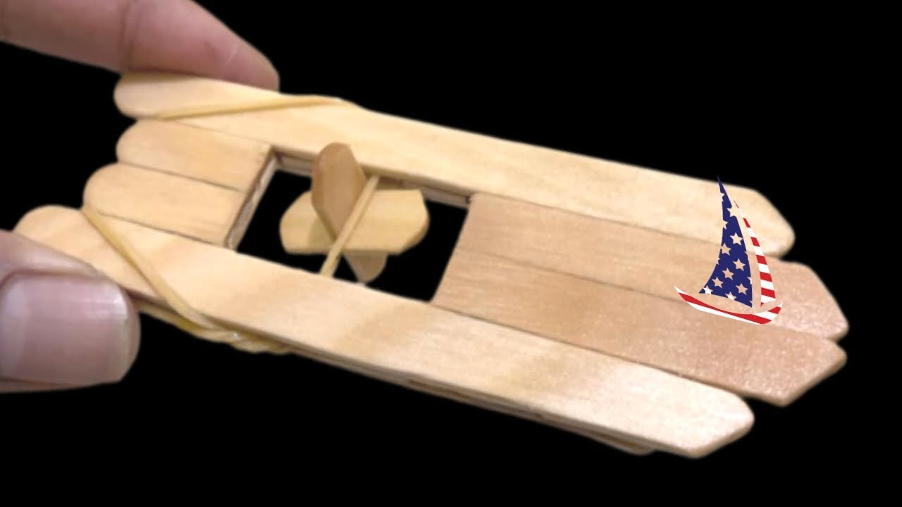 How to Make an Elastic Band Paddle Boat DIY - YouTube