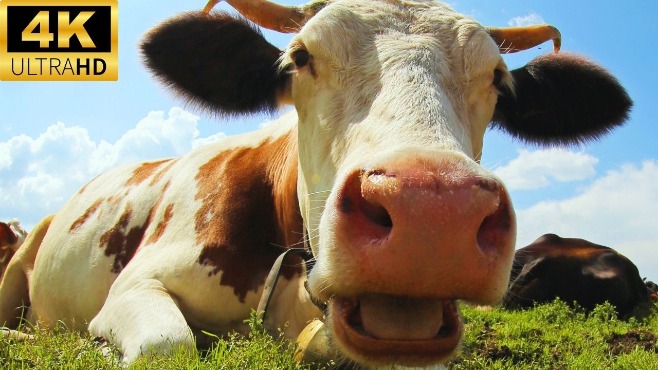 Relax with 4K COWS in a Serene Meadow - YouTube