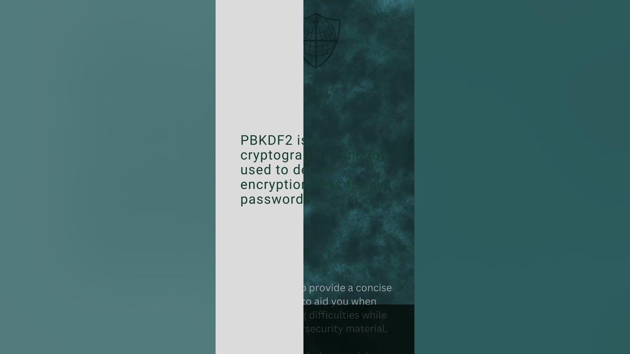 Password Based Key Derivation Function 2 Pbkdf2 Cybersecurity Mini Dictionary Shorts Youtube