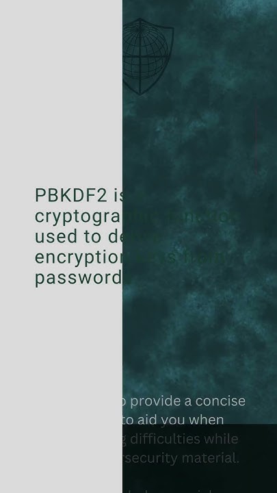 Password Based Key Derivation Function 2 Pbkdf2 Cybersecurity Mini Dictionary Shorts Youtube