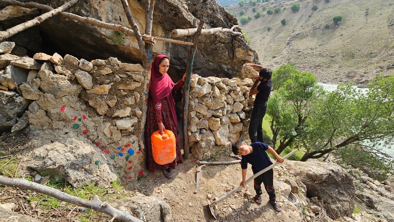 Nomadic Mountain Life: Crafting Shelter Under a 500-Ton Stone🏔️🪨 - YouTube