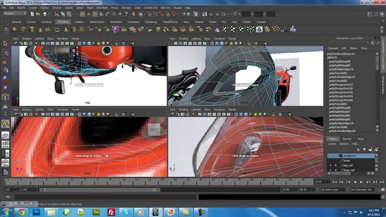 Hayabusa Modelling in Maya Tutorial - Part 4 - YouTube