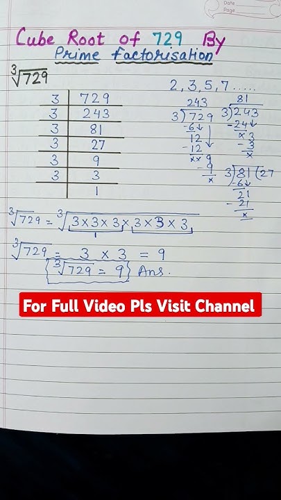 Cube Root By Prime Factorisation Method #shorts #youtubeshorts #maths - YouTube