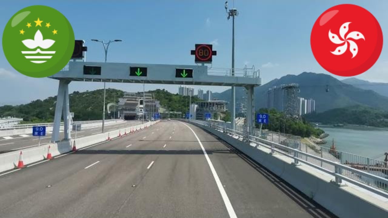Bus ride on Hong Kong Zhuhai Macao Bridge HZMB Macau heading to Hong ...