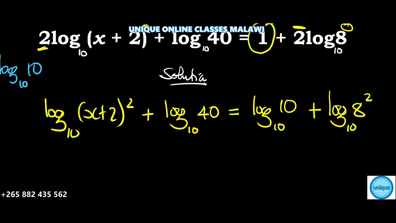 Form 3 Maths - Logarithm (practice question) - YouTube