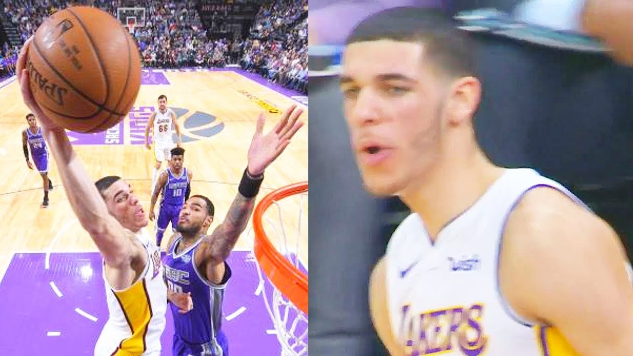 Lonzo Ball ONE HANDED ALLEY OOP POSTERIZER DUNK!!! Lonzo Ball ...