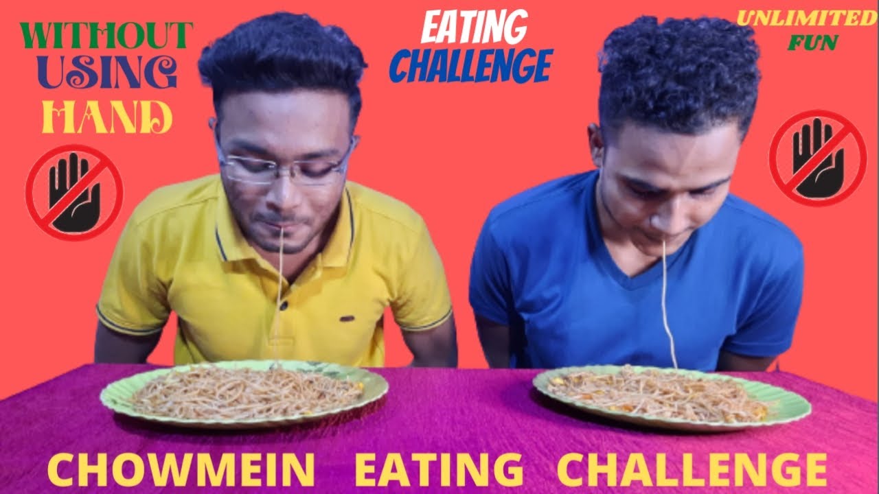 CHOWMEIN EATING CHALLENGE WITHOUT USING HAND || CHINESE NOODLES EATING ...