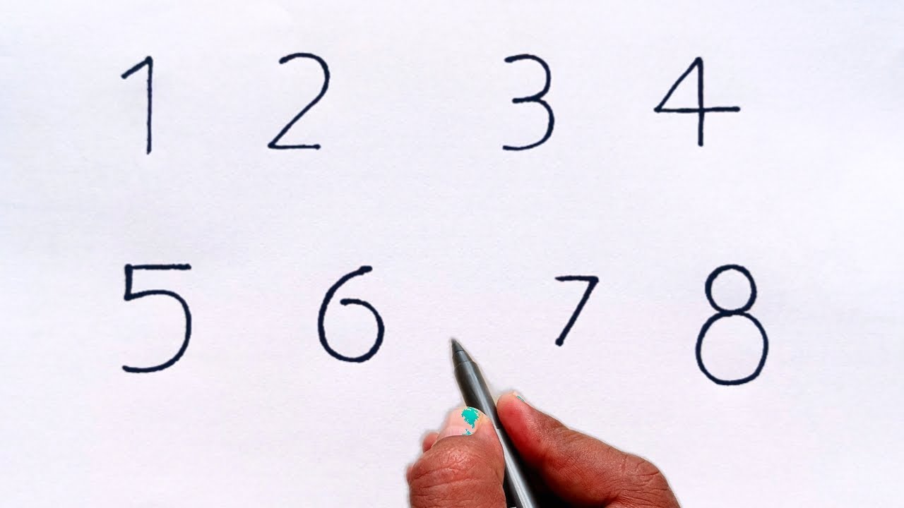 Beautiful drawing from number 1 to 8 | Easy Number Drawing - YouTube