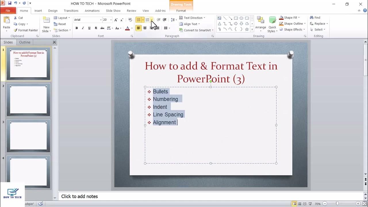 How to add & Format Text in PowerPoint-3 - YouTube