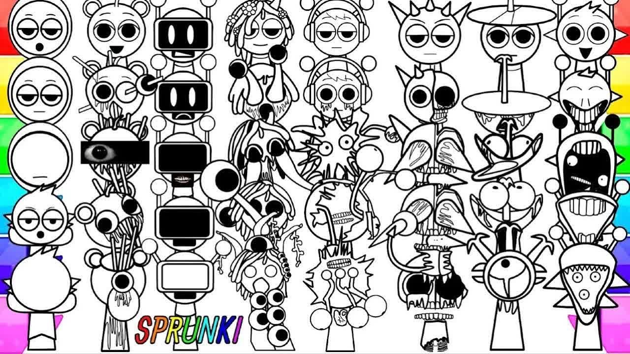 NEW! Incredibox Sprunki New Coloring Pages / Color Phase 1 VS Phase 2 ...