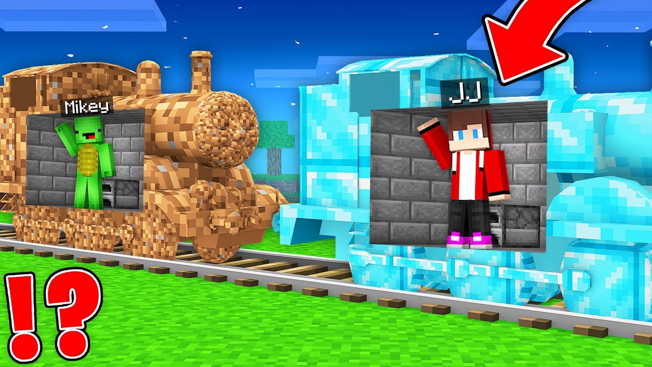 JJ Diamond TRAIN Speedrunners vs Mikey Dirt TRAIN Hunters in Minecraft ...