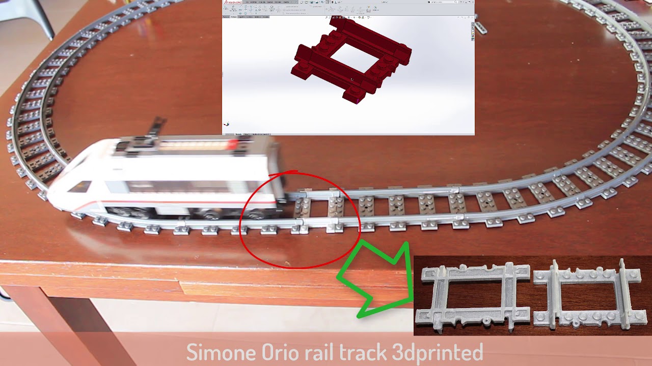 LEGO RAIL TRACK 3DPRINTED - YouTube
