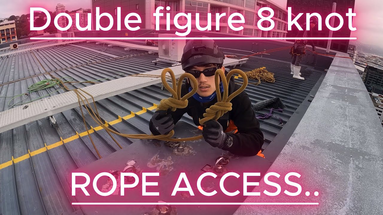 Double figure 8 knot rope setup Rope Access... #ropeaccess - YouTube