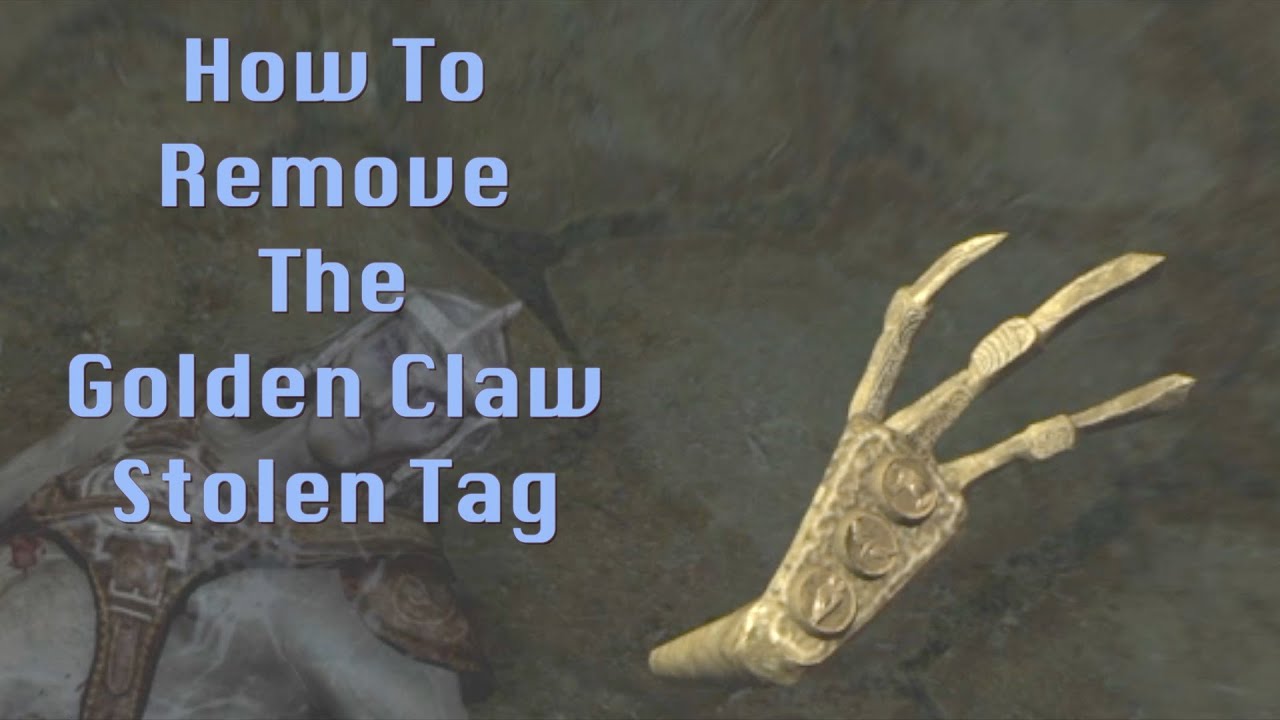 Skyrim ~ How To Remove The Golden Claw Stolen Tag - YouTube