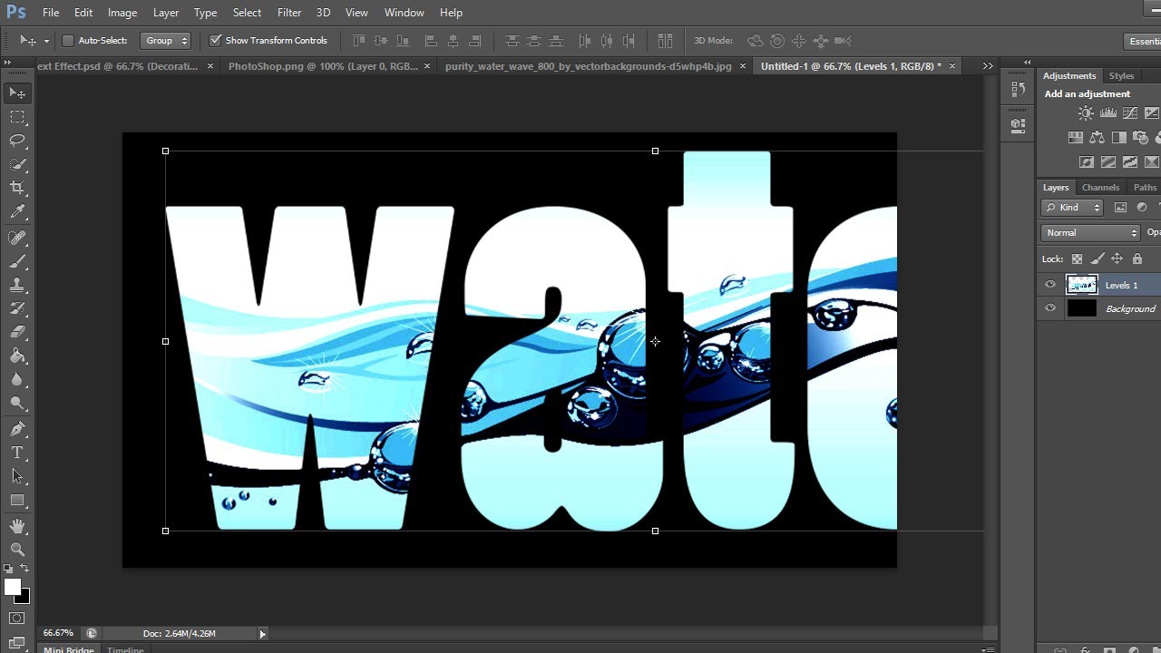 Photoshop: How to Create Water Text Effect - YouTube