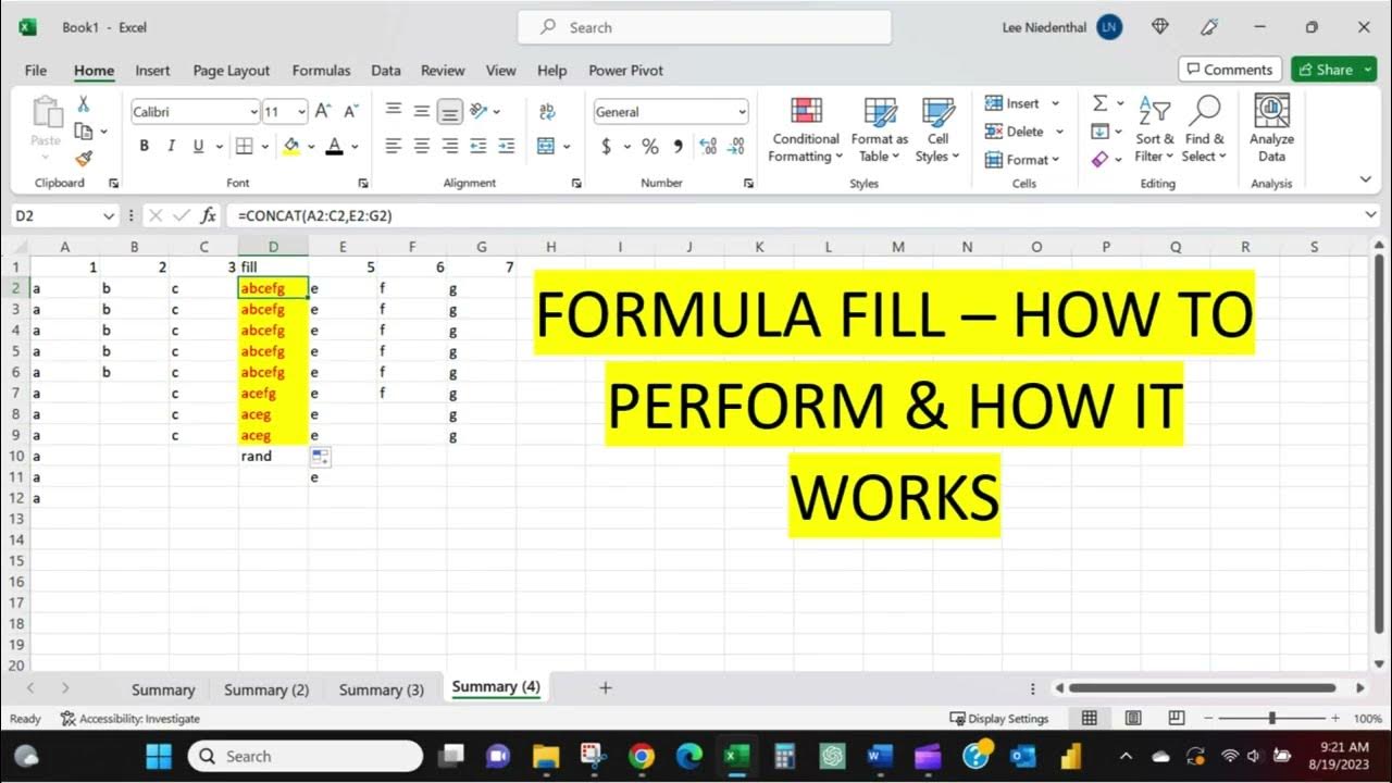 Formula Fill in Excel -- how to perform and how it works - YouTube
