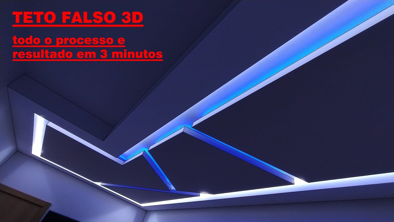Teto falso de pladur 3D com retroiluminação LED. Como construir. Passo ...