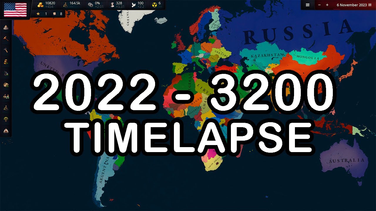 Age of History 3 - 2022 - 2100 Timelapse || Modern World +1000 years ...